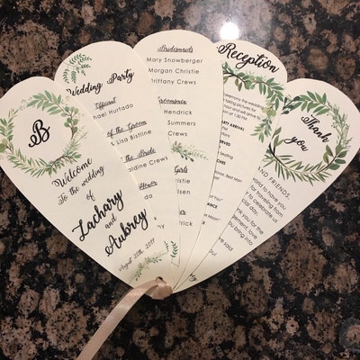 Fan Wedding Program Petal Fan Program Printable Instant Download ...