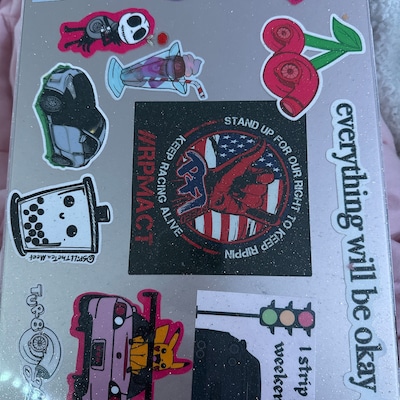 Car Line Art Stickers, Car Decal, Car Laptop Sticker, Black and White ...