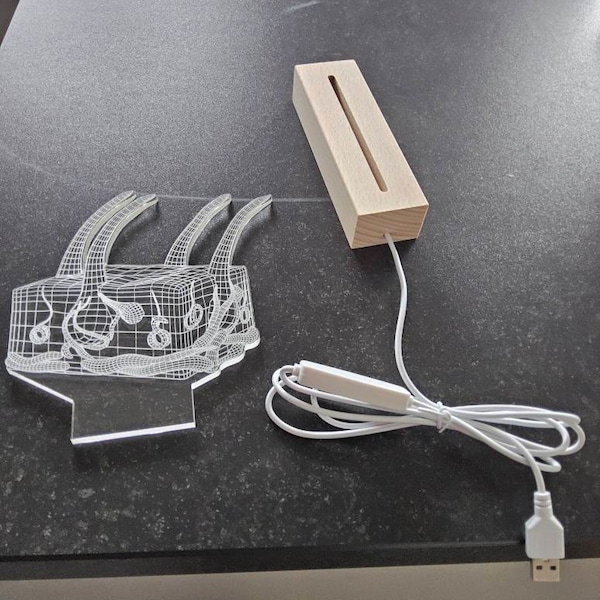 Cat on the Moon LED Night Light: 3D Illusion Lamp - Etsy