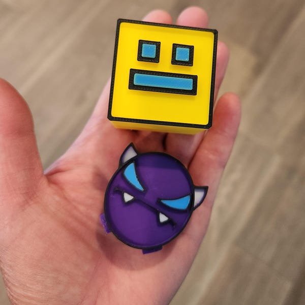 Geometry Dash Toys, 3D Printed Cubes, Geometry Dash Icons, Cake Toppers ...