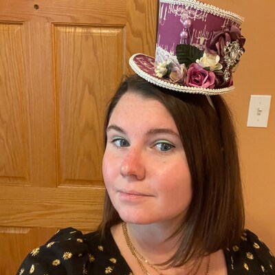 Moon and Stars Mini Top Hat Mad Hatter Hat Metallic Hat - Etsy