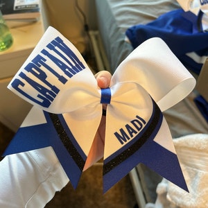 Cheer Bows Team Cheer Bows Captain Cheer Bow White Cheer - Etsy