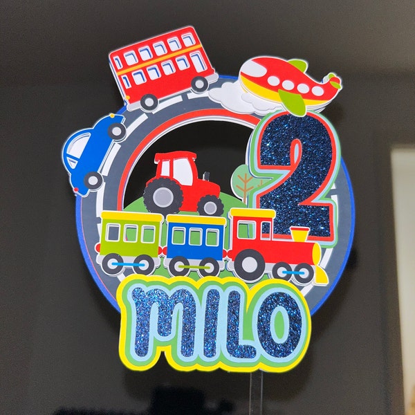 Transport Cake Topper | Cars Cake Topper | Vehicle Cake Topper | Bus ...