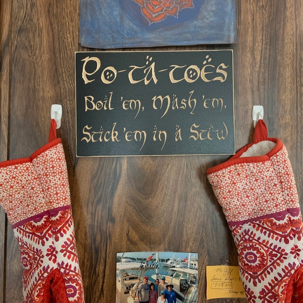 Potatoes Taters Engraved Wood Sign Hobbit Meals Menu Lord of the Rings ...