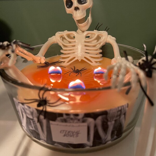 Skeleton Candles Halloween Decor Spooky Candle Art Unique Handcrafted ...