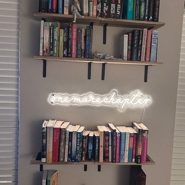 One More Chapter Neon Sign, Home Library Wall Décor, Book Decor, Gift ...