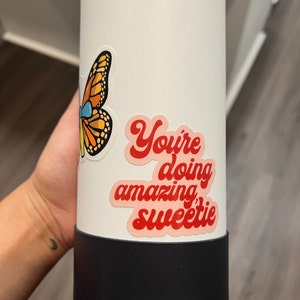 You're Doing Amazing Sweetie Retro Waterproof Sticker | Etsy