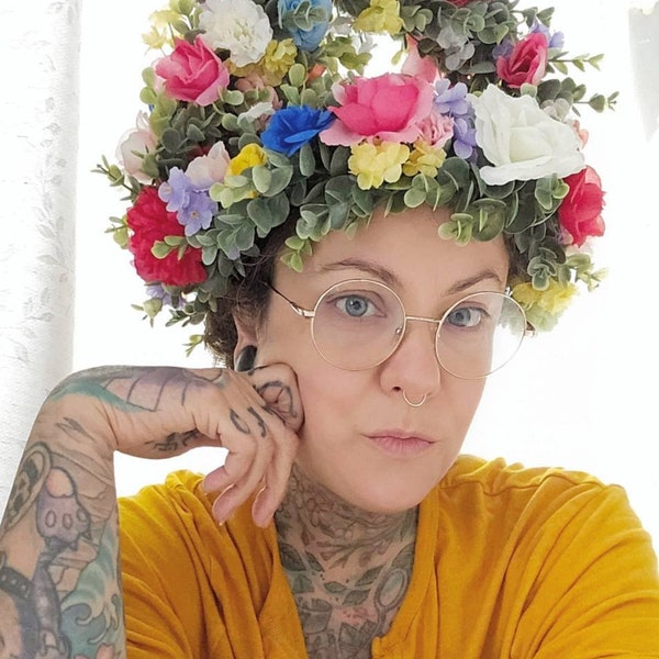 Midsommar May Queen Crown, Flower Crown With Arch, Giant Flower Crown ...