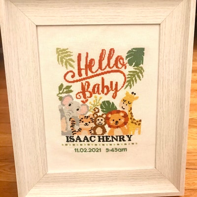 Hello Baby Counted Cross Stitch Pattern Easy Chart DIY Birth ...