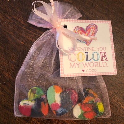 You Color My World Watercolor Color VALENTINE TAG - Etsy