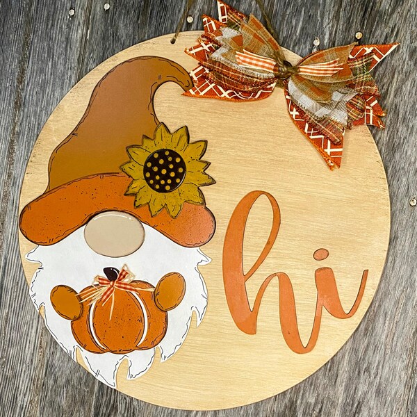 Hello Fall Door Hanger SVG Pumpkin Svg Fall Porch Door Sign Laser Cut ...