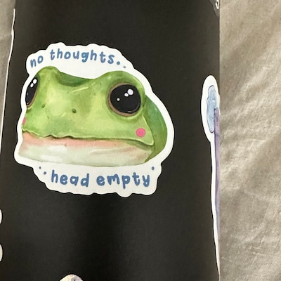 Frog Meme Sticker No Thoughts Head Empty Frog Sticker Froggy Sticker ...