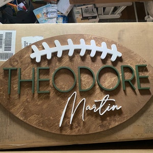 Football Name Sign 18-36 Diameter Round Sign Child | Etsy