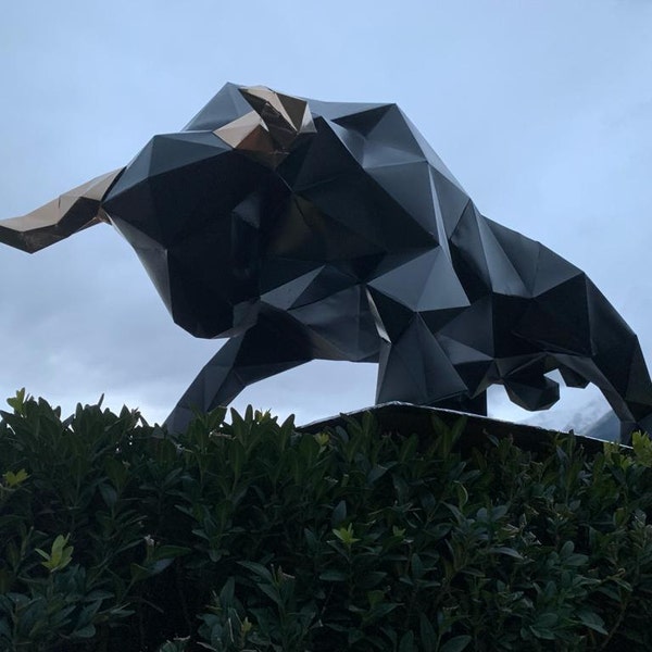 Toro Papercraft Plantilla，Abstracto 3D Origami, Decoración del Hogar ...