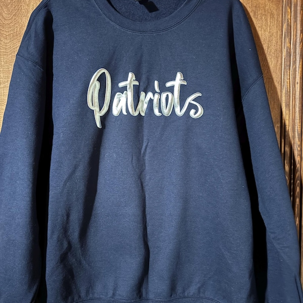 Custom Puff Print Crew Sweatshirt With Team Name, Mascot Sweatshirt ...