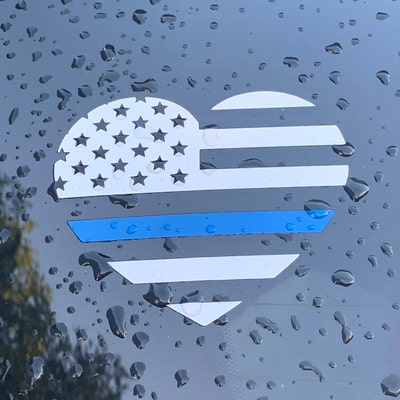 Police Flag Heart for Back the Blue, Blue Lives Matter, Police ...