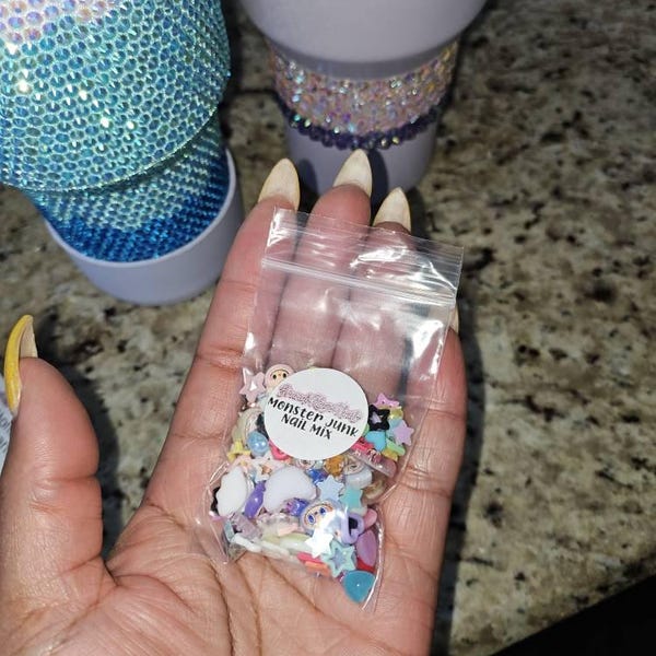 100 Count 90's Airbrush Glitter Nail Tips 90s Style Nails Nail Tech ...