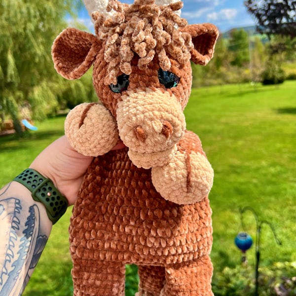Highland Cow Snuggler Crochet Pattern Digital Download Lovey Cuddler - Etsy
