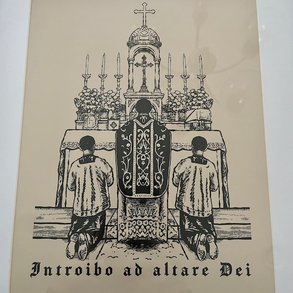 Latin Mass Introibo Ad Altare Dei Catholic 8" X 10" Wall Art Print ...