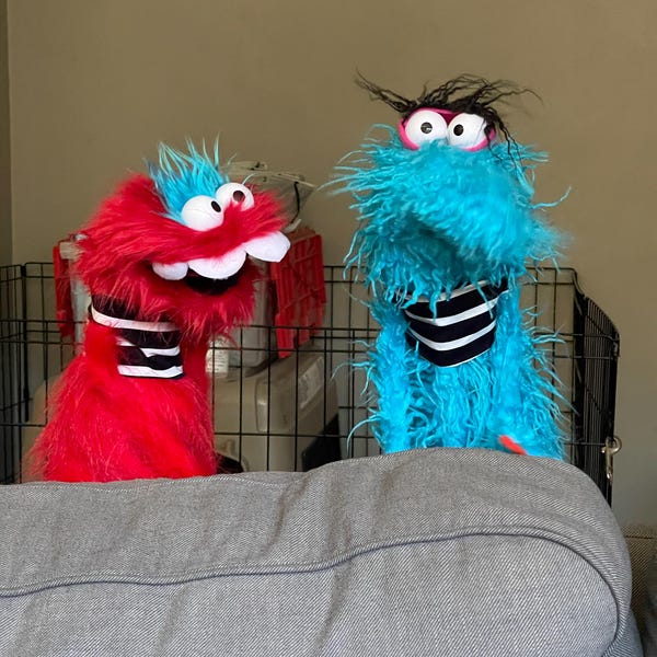 Red Fuzz-pro, Professional Monster Hand Puppet - Etsy