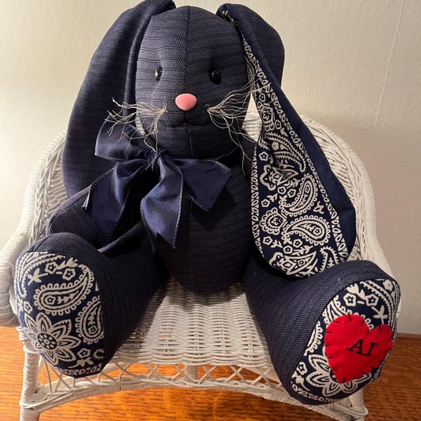 Memory Bunny (15 Inches Tall) Made From Your Loved One's Clothing - Etsy