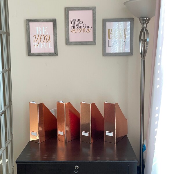 BLU MONACO Paper Organizer Storage: Portable File Box With Handle ...