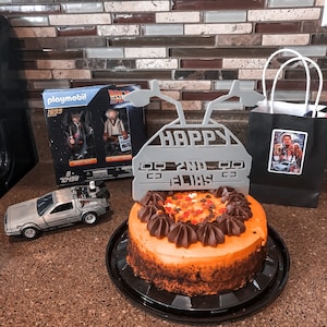 Delorean Back to the Future Birthday Car Mechanic Cake Topper ...