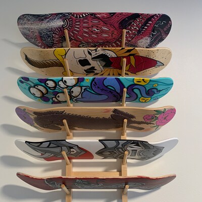 Wall-mounted Skateboard Rack: Handmade, Furniture Quality, 100% Solid ...