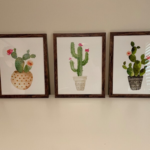 Watercolor Cactus Prints, Succulent Wall Art, Plant Poster, Botanical ...