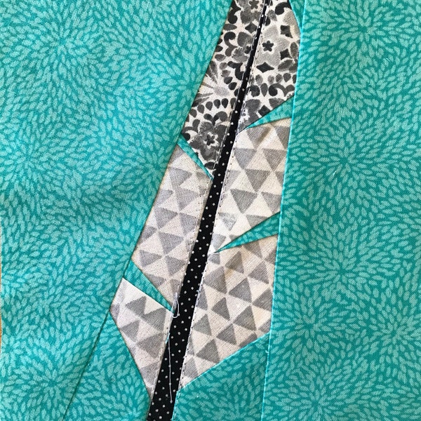 Feather Quilt Block Pattern: Easy Paper Piecing (instant Download, 7.5 ...