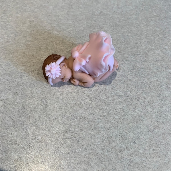 Fondant Baby Cake Topper/baby Girl Cake Topper/baby Shower Cake Topper ...