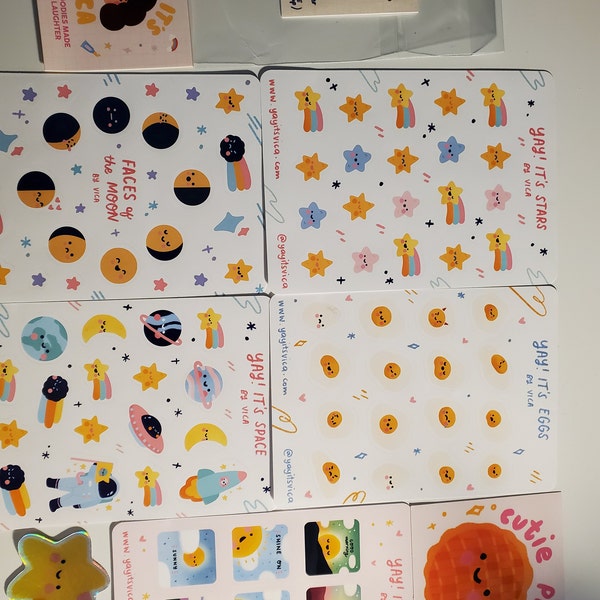 Kawaii Space Sticker Bundle - Cute Stationery - Journal Stickers - Star ...