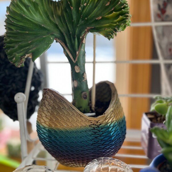 3D Printed Mermaid Tail Planter - Etsy
