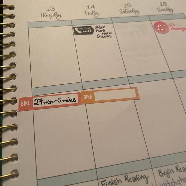 Bike Planner Stickers: Fillable Tracker Labels - Etsy