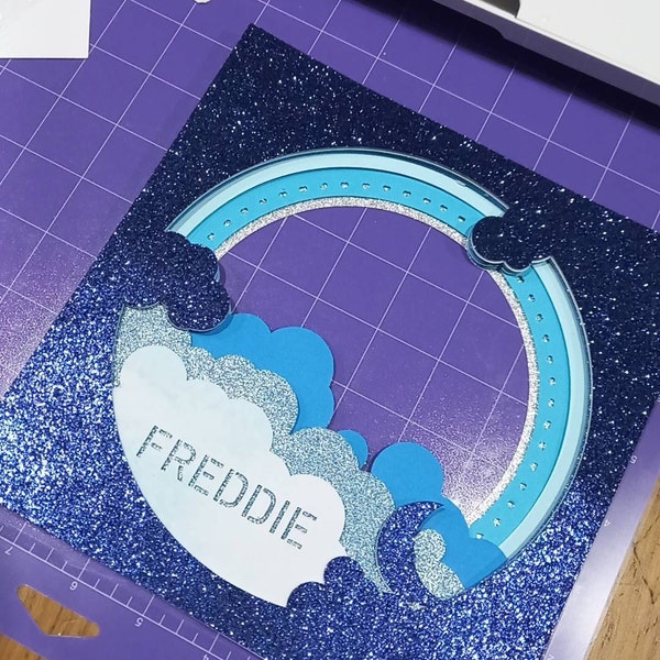 Cloud Baby Shower Shadow Box Svg, 3d Cloudy Sky Shadow Box, Moon and ...