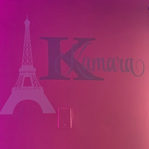 Personalized Name Paris Wall Decal - Custom Name Paris Wall Sticker ...