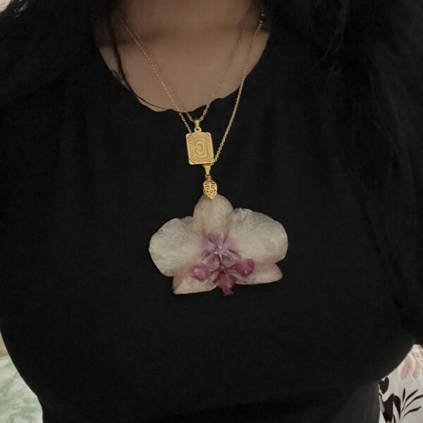 Elegant Royal Blue REAL Orchid Necklace Showstopper Stunning Cobalt ...