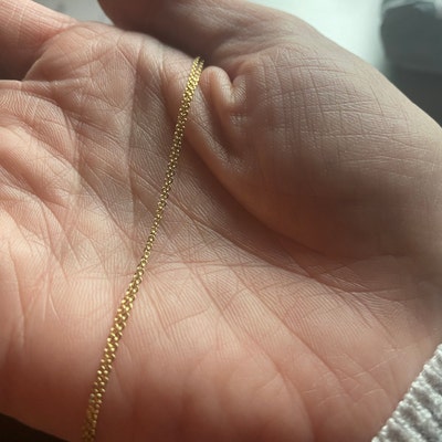 1pc 17.5 Ready to Use 14K Gold Fine Rolo Chain, Layering Rolo Chain ...