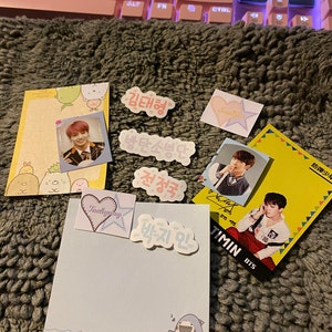 White Vinyl Waterproof Kawaii BTS Name Tags Kpop Journal | Etsy