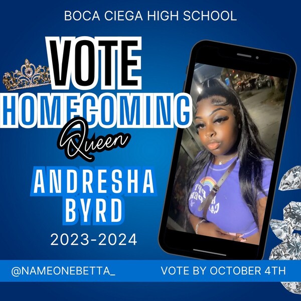 Homecoming Flyer Vote for Me Flyer HOCO Queen Editable Canva Flyer ...