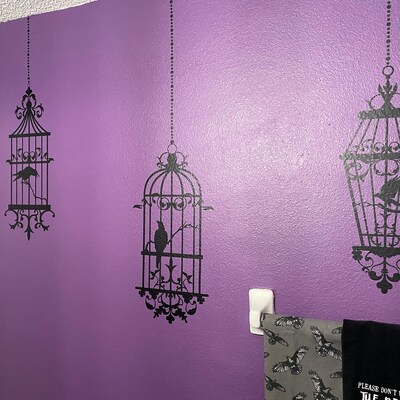 Gothic Home Decor, Goth Wall Decals, Vintage Style Birdcages With ...