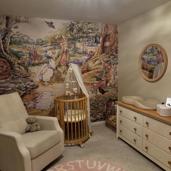 Peter the Rabbit Wall Mural, Fairytale Wall Mural, Fairy Garden ...