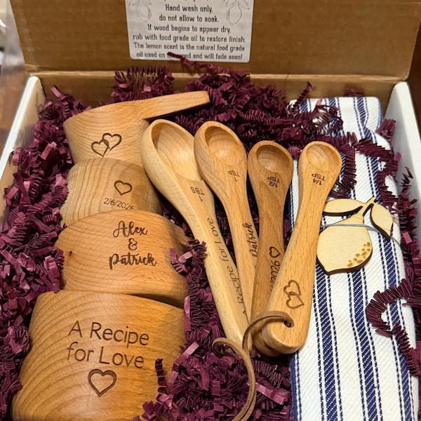 Personalized Measuring Cups & Spoons Set: Bridal Shower, Engagement, or ...
