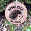 Wooden Hedgehog Garden Plaque With Metal Ground Stake — Laser Engraved ...