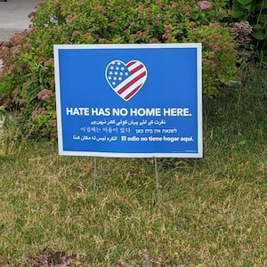 Hate Has No Home Here Yard Signs // 2-sided // Protest Sign // Social ...
