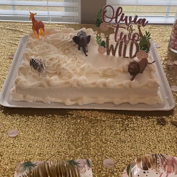 Personalized TWO Wild Cake Topper Jungle Theme Cake Topper Safari Theme ...