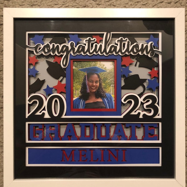 CUSTOMIZABLE 3D GRADUATION Shadow Box Svg - for Cricut - for Silhouette ...