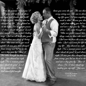 Wedding Vow Canvas, Wedding Song Canvas, Wedding Vows Framed, Custom ...