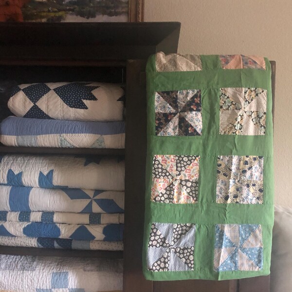 Vintage Quilt Piece Repurpose Primitive Patchwork Quilt Project Textile ...