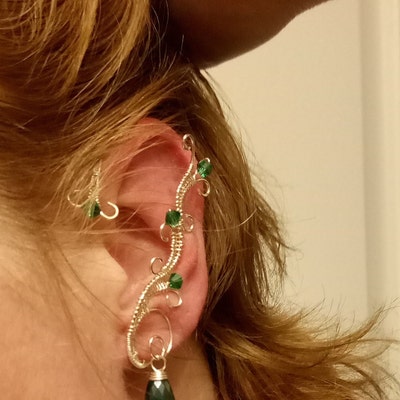Dangling Ear Cuffs Non Pierced Long Ear Cuff Elven Elf - Etsy